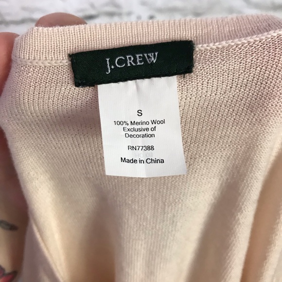 J. Crew | Sweaters | J Crew Sm Merino Wool Cream Petal Clasp Cardigan ...